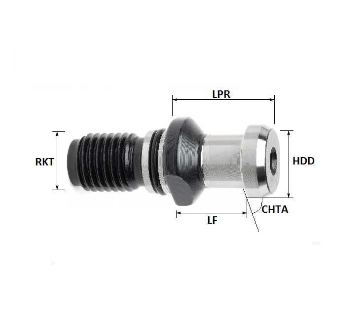 DIN69872 DV 50, M24 Thread Solid Pull Stud Sealed (with O-Ring) - engineeringsupplies.co.uk